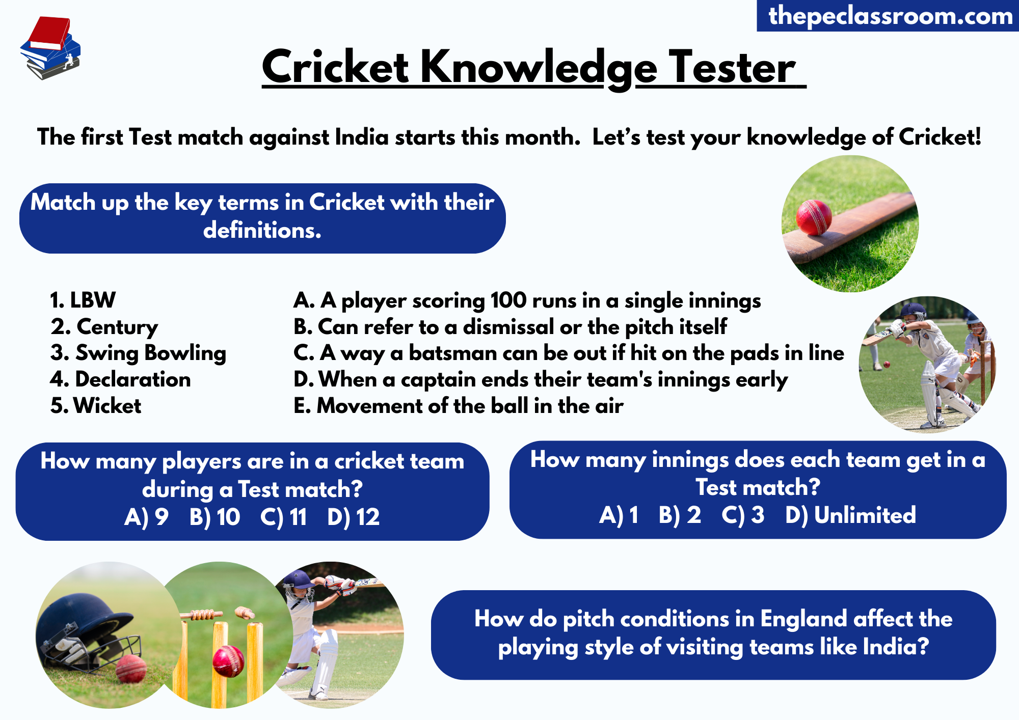 Cricket Knowledge Starter – The PE Classroom
